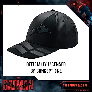 DC Comics The Batman Dad Hat, Armor Design Adult Baseball Cap with Flat Brim, Black, One Size
