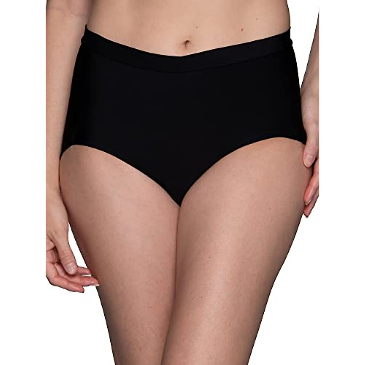 Vanity Fair Women's Beyond Comfort Brief Panties, Silky Stretch-Black, 9