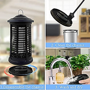 Electric Bug Zapper Indoor/Outdoor, 4200V High Powered Mosquito Zappers Killer, Waterproof Insect Fly Zapper Mosquito Trap Outdoor, Mosquito Lamp Bulb, Insect Killer for Home Garden Backyard, Camping