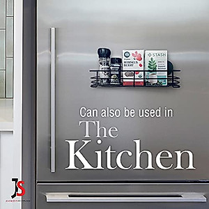 JS Jackson Supplies Set of Matte Black Suction Cup Rectangular Shower Shelves, (2) Caddies and (2) Suction Cup Shower Hooks