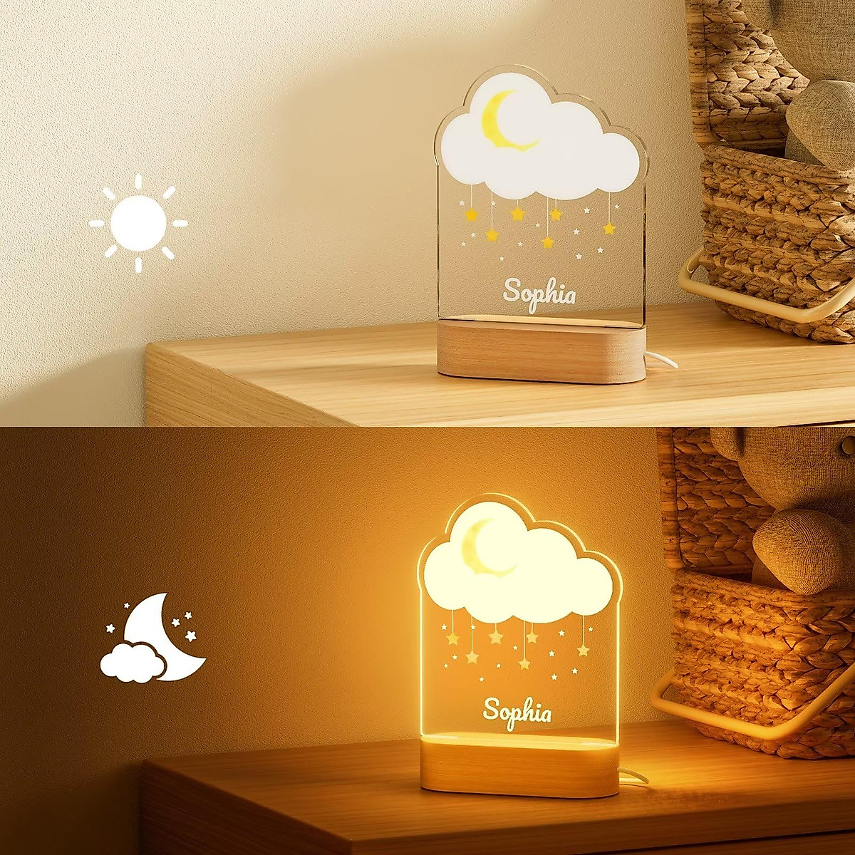 Bemaystar Personalized Gifts for Kids - Star Acrylic 3D Lamp,Personalized Night Light,Customize Name,Lamp Decoration Gift for Daughter Son,Children's Bedroom Decorative Gifts for Boys and Girls
