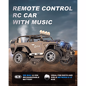 LYINSU Remote Control Car RC Racing Cars,1:18 Scale 2.4Ghz Auto Mode Rechargeable Rc Trucks,SUV Jeep Rc Cars Toys Gifts for Boys Kids Girls Teens (Black Remote Control car)