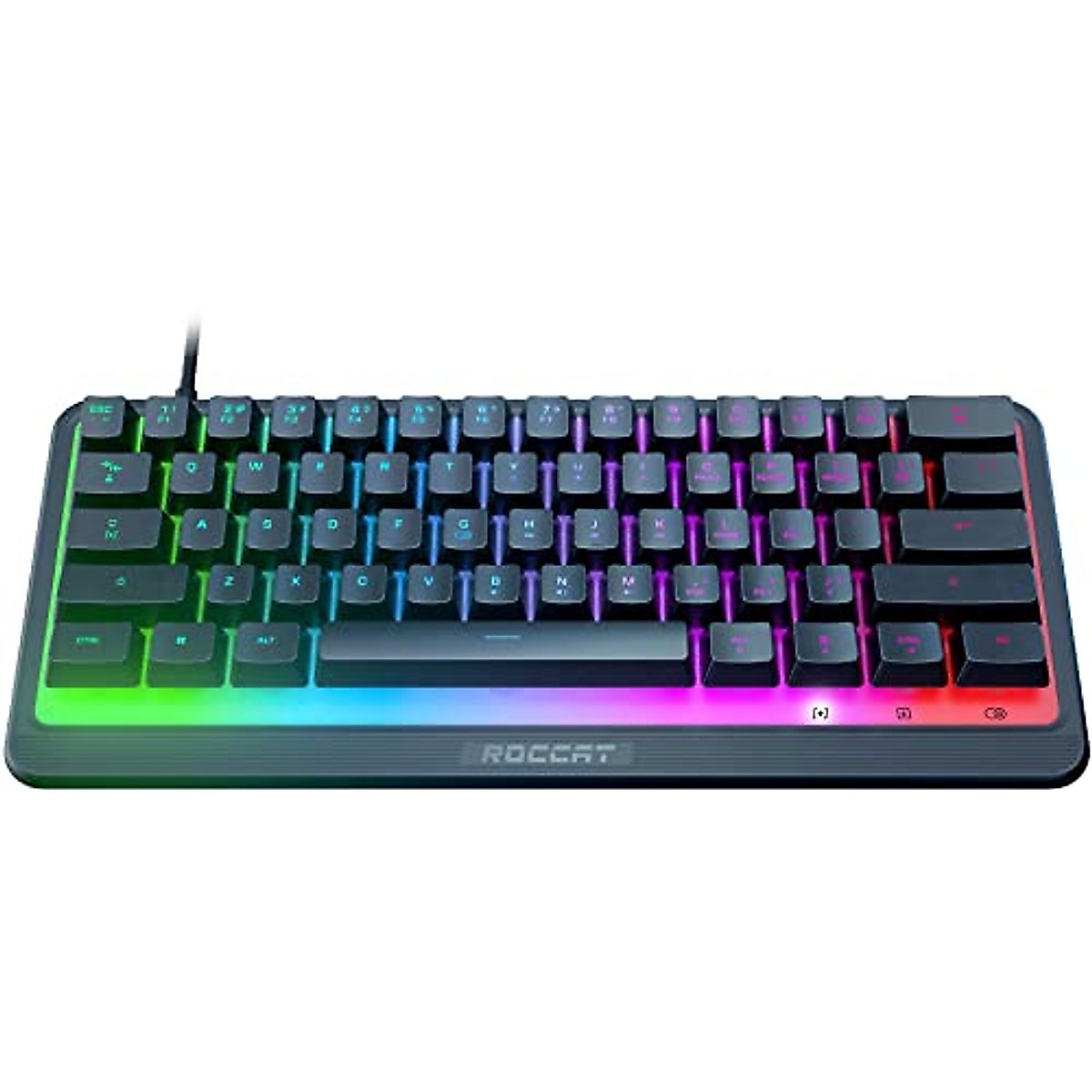 ROCCAT Magma Mini - 60% RGB Gaming Keyboard with 5 Programmable Lighting Zones, Membrane Key switches, Programmable Function Layers, Anti-Ghosting, & Spill Resistance - Black