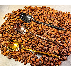 WORM.FAMILY 7-Piece Set of Stainless Steel 5.5-inch Coffee Spoons, Espresso Spoons，Mixing Spoons, Ice Cream Spoons, Cake Spoons, Dessert Spoons (with matching wiping cloth) (Black)