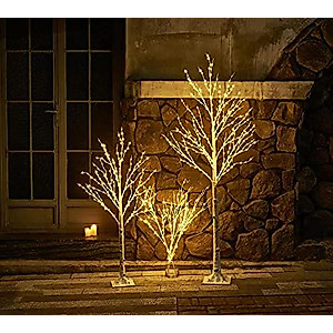 Birchlitland LED Birch Tree 4FT 200L Warm White Fairy Lights, Lighted Trees for Indoor Outdoor Home Thanksgiving Christmas Holiday Decoration