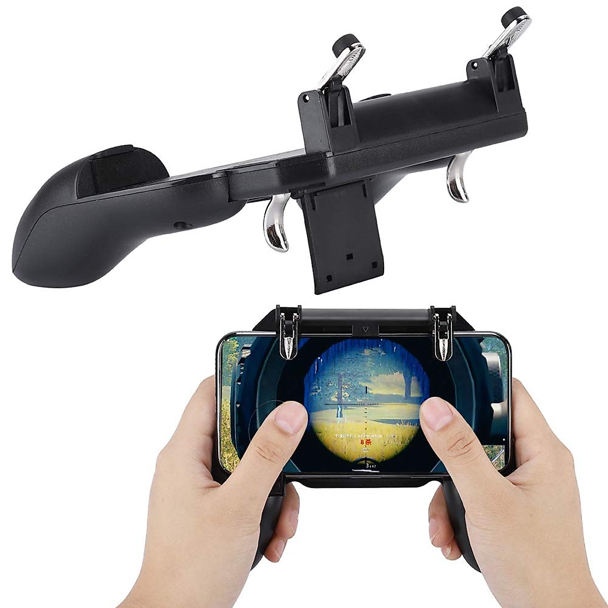 Bewinner Phone Gamepad, PC + Metal/Ergonomic Design//Mobile Control Console Gamepad for Smart Phones for phone Android for Pubg - Can Be Stretched Up and Down