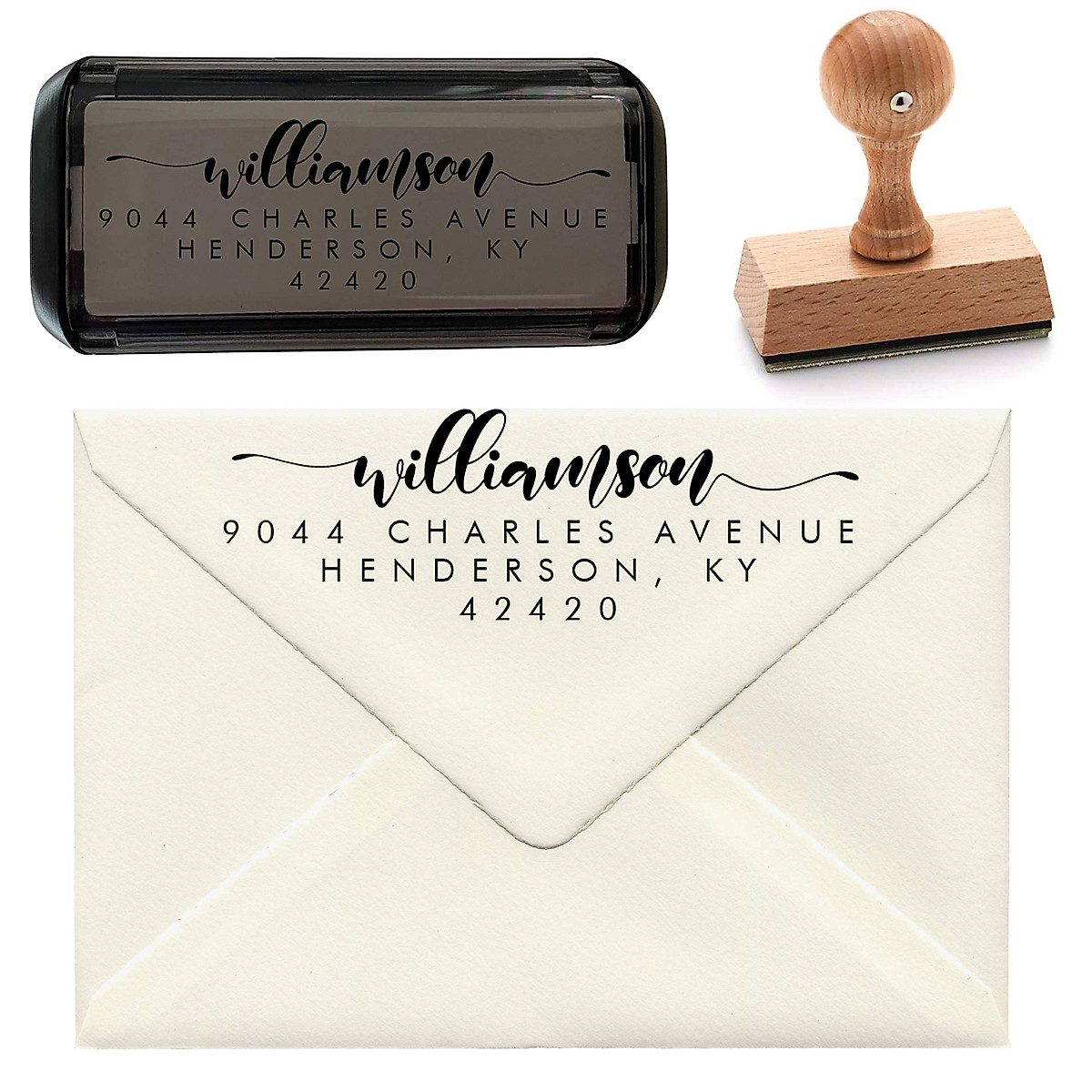 Custom Return Address Stamp | Self Inking Return Address Stamps | Personalized Address Stamp Pickled Stamps (Design 3)