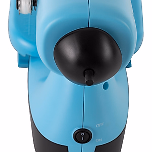 Mini Sewing Machine for Beginners Adults Kids Portable Sewing Machine with Extension Table, LED Light, Foot Pedal for Household Travel (Blue)