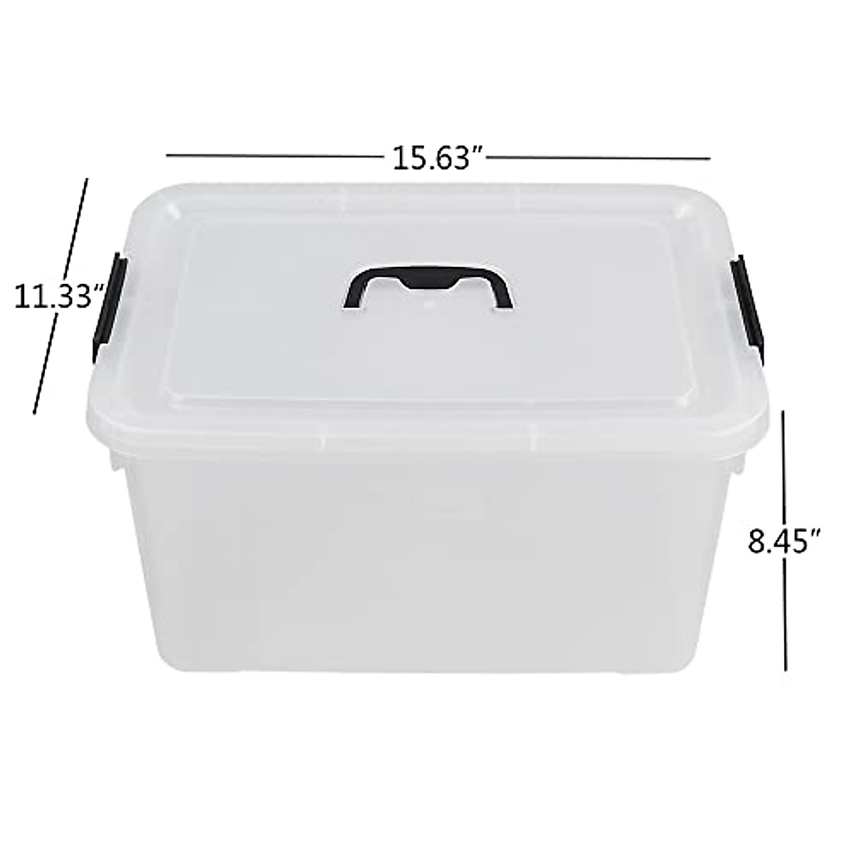 Xowine 4-Pack 18 L Plastic Storage Box, Clear Latch Storage Bin with Lid