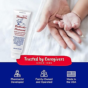 Flanders Buttocks Ointment - Diaper Rash Cream for Treatment & Prevention, Pharmacist Developed, Heat Rash & Chafing in Infants to Adults, Instant Relief (2 Pack of 4oz Tubes)