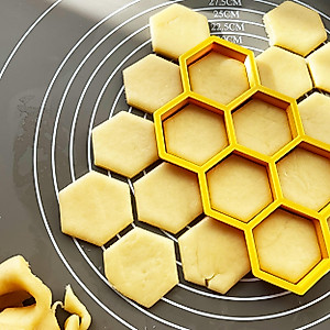 Multi 2.25" Hexagon Geometric Cookie Cutter, Honeycomb Multicutter for Dough, Fondant, Clay (Hexagon (2.25 inch))