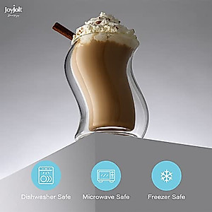 JoyJolt Pivot Double Insulated Tumblers - Set of 2 Exceptional 13.5 oz Iced Coffee Tumbler - Elegant Bar Glasses for Coffee, Tea, or Cold Beverages - 2 x 405 ml Iced Coffee Glasses for Hot Summers