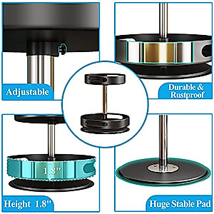 Lazy Susans Organizer 2 Tier Metal Steel, Turntable Height Adjustable, SAYZH Rotating Spice Racks for Pantry Cabinet Cupboard Table, 12 inch, Black