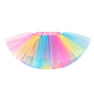 Baby Girl Toddler Kids Rainbow 2nd Birthday Cake Smash Outfit Cotton Short Sleeve Romper Princess Tutu Tulle Skirt Flower Headband 3pcs Two Years Old Party Photo Shooting Summer Clothes Colorful