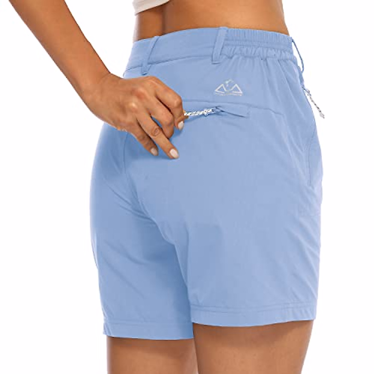TBMPOY Women's Hiking Cargo Shorts Quick Dry with Pockets Lightweight Work Golf Short Outdoor Active Summer for Women Blue Purple L