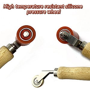 NAUDILIFE Combo Seam Rollers of 40mm Silicone Seam Roller with 6mm Brass Detail Penny Roller for PVC/TPO/EPDM Single Ply Roofing and Tape Hot Air Tools Overlap Welding