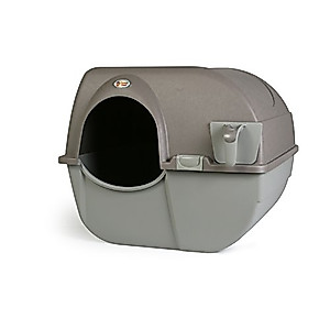 Omega Paw Roll 'n Clean Self Cleaning Litter Box, Brown, Large