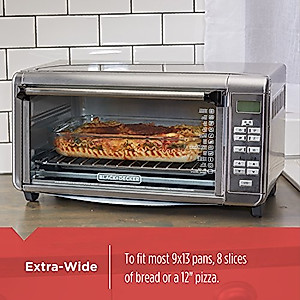 Black+Decker TO3290XSBD Toaster Oven, 8-Slice, Stainless Steel