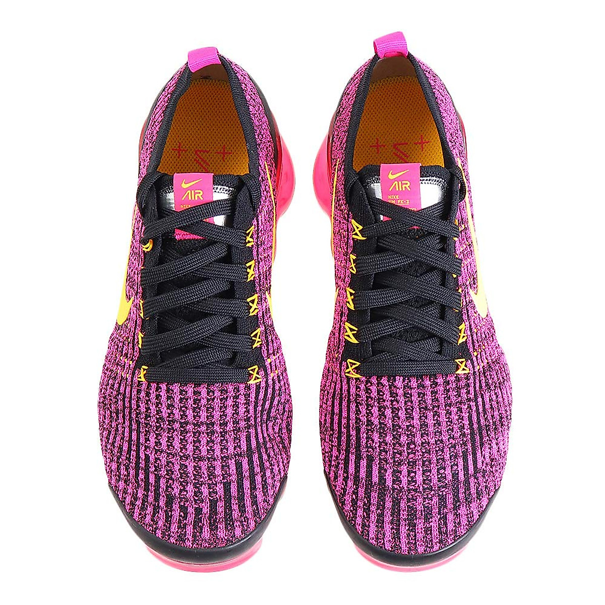 Nike Womens Air Vapormax Flyknit 3 Womens Aj6910-600 Size 6, Laser Fuchsia/Laser Orange-black