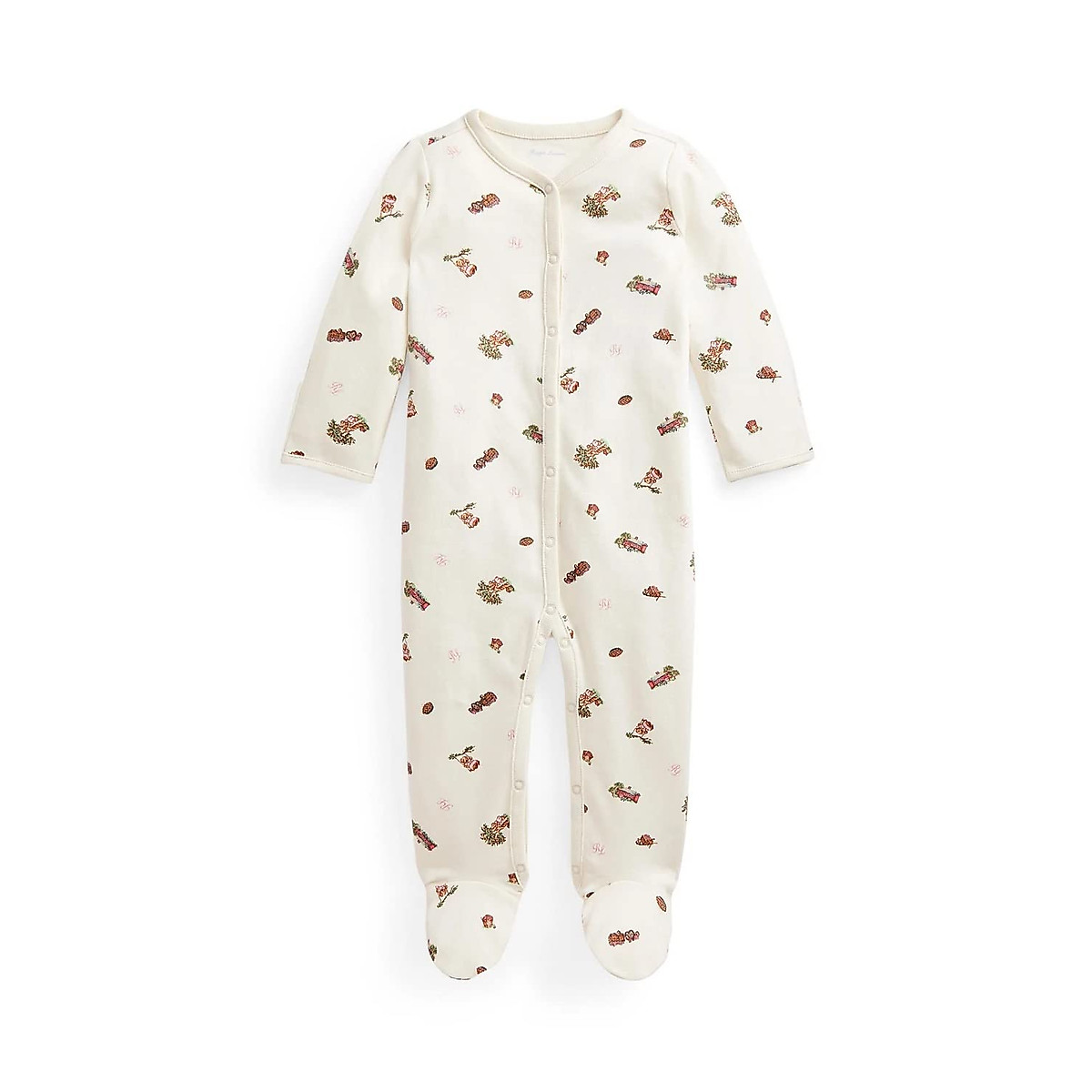 POLO RALPH LAUREN Baby Boys Polo Bear Soft Cotton Footed Coverall (C_A(7001)/G, Newborn)