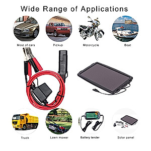 SAE to Battery Alligator Clip - KUNCAN 1.5FT 12V SAE 2Pin Quick Disconnect Cable SAE to Battery Clamp Cord 7.5A Fuse (1 Pack)