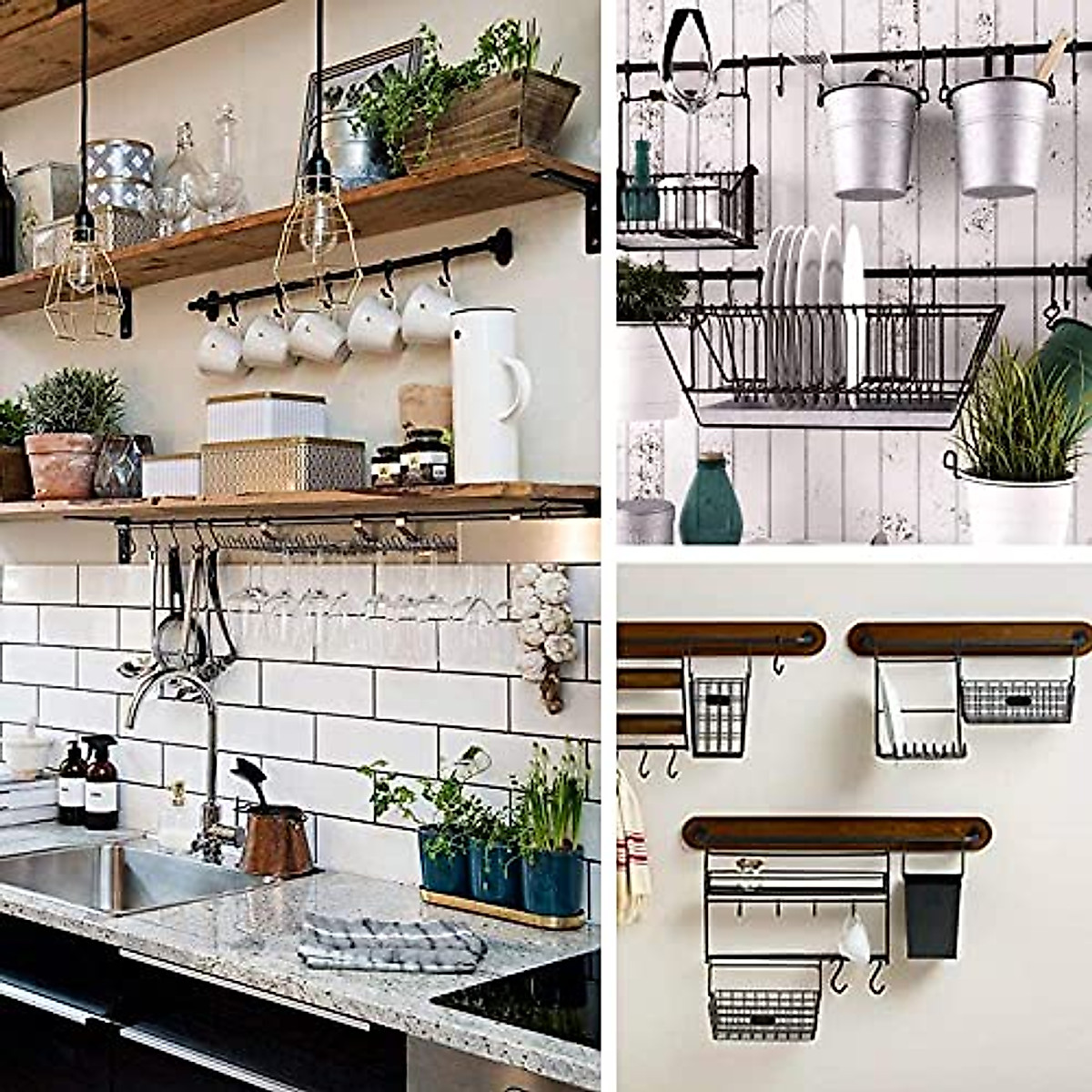 XiangLin Pack of 10 Heavy Duty S Hooks S Shaped Hooks Hanging Hangers Hooks for Kitchen, Bathroom, Bedroom, and Office, for Pan, Pot, Coat, Bag, Plants (3.5x2.4'', White)