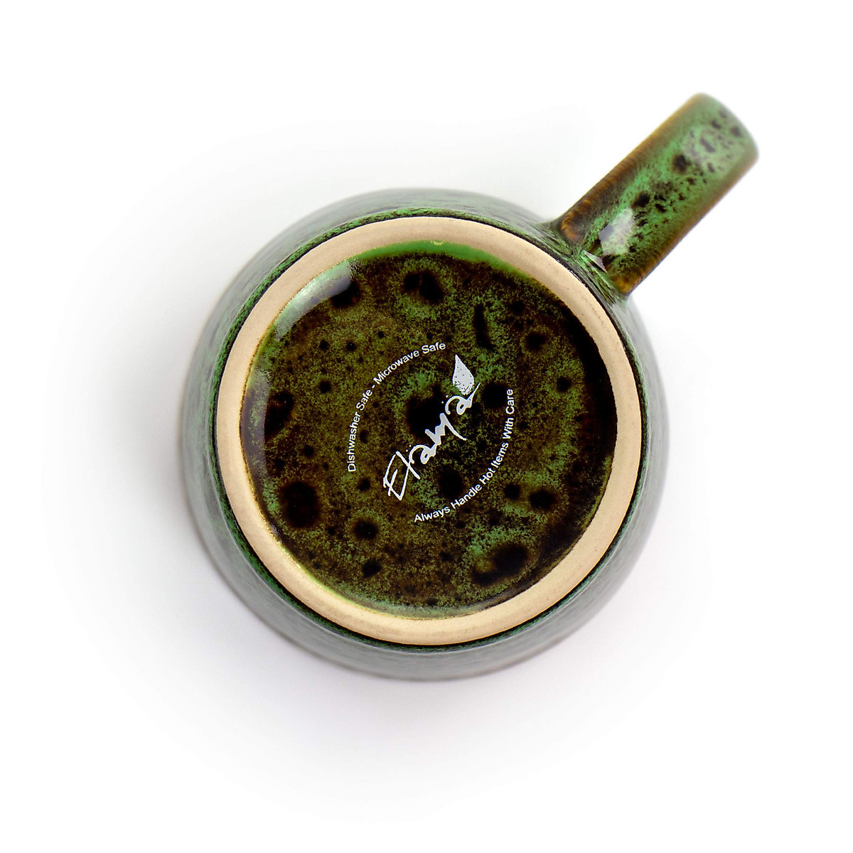 Elama Stoneware Round Oval Dinnerware Dish Set, Jade Green