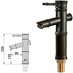 Kitchen & Bath Fixtures Taps Faucet,Black American Diagonal Bamboo Two-Section Single Hole Hot and Cold Water Faucet
