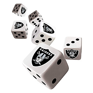 MasterPieces Game Day - NFL Las Vegas Raiders - 6 Piece Team Logo Dice Set - D6 Standard Size