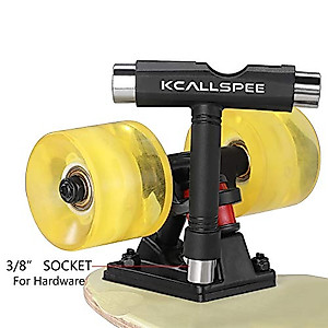 KCALLSPEE Skateboard Tool, All-in-One T Tool for Skating and Allen Key with Cross Screwdriver Head, Multi-Function Portable Skate Tools, Universal for Longboard Skateboard and More