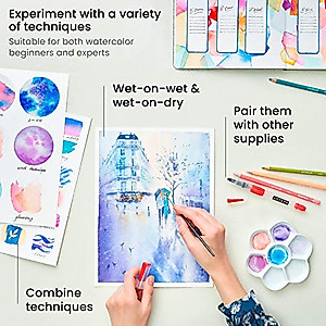 ARTEZA Watercolor Paint, Set of 60 Colors/Tubes (12 ml/0.4 US fl oz) W/ Storage Box, Rich Pigments, Vibrant, Non Toxic , for The Artist, Hobby Painters, Ideal for Watercolor Techniques