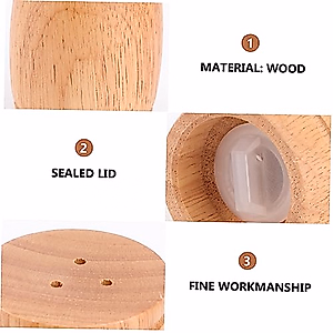 Pepper Shaker Bamboo Wooden Jar Seasoning Bottle Pepper Shakers Salt Shaker Seasoning Box Condiment Bottles Wooden Pepper Can Salt Bottle Storage Spices