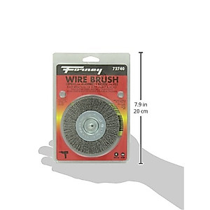 Forney 72740 Wire Wheel Brush, Fine Crimped with 1/4-Inch Hex Shank, 4-Inch-by-.008-Inch