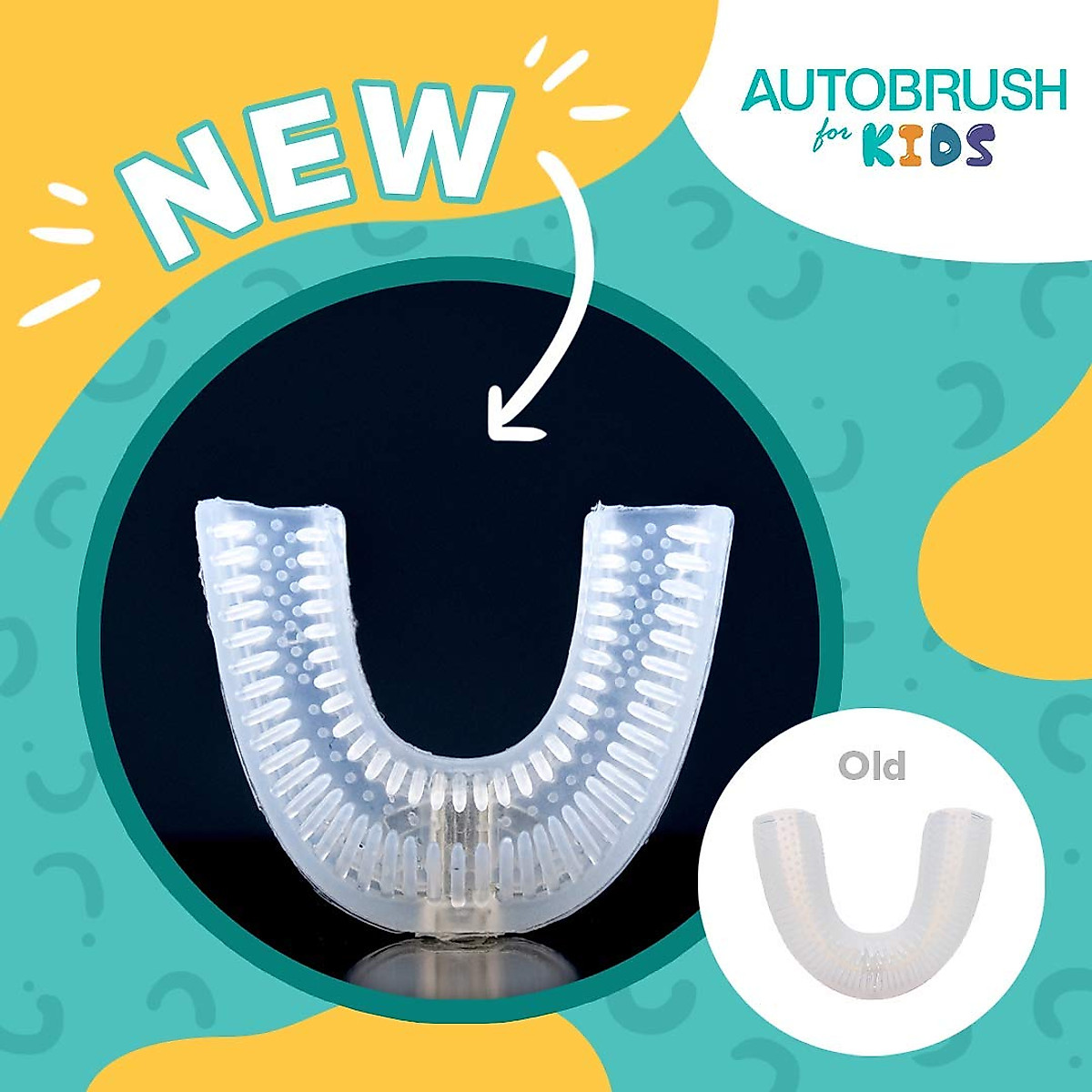 autobrush Silicone U Shaped Brush Head Replacement, Brush Head Refills, 360 Degree Oral Teeth Cleaning, Automatic Toothbrush Head Accessories, Adult and Kid Sizes (Ages 5-7, 2-Pack, Kids)