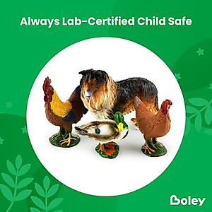 Boley Farm Animal Figures - 12 Pack Small Farm Animal Toys Kids Ages 3 and Up - Realistic Plastic Animal Figurines - Farm Animals for Toddlers