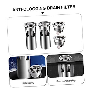 Veemoon 4pcs Stainless Steel Floor Drain Bathtub Strainer Floor Drain Backflow Preventer Backflow Floor Drain Valve Kitchen Drain Cover Drain Seal Return Valve Clamshell Household