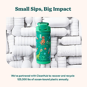 REDUCE 14 oz Hydrate Pro Stainless Steel Insulated Water Bottle - Flip Top Leak-Proof Lid,Dishwasher Safe,BPA-Free,Dual Wall Vacuum,Keeps Drinks Cold for 48 Hrs, Cup Holder Friendly - Abstract Flowers