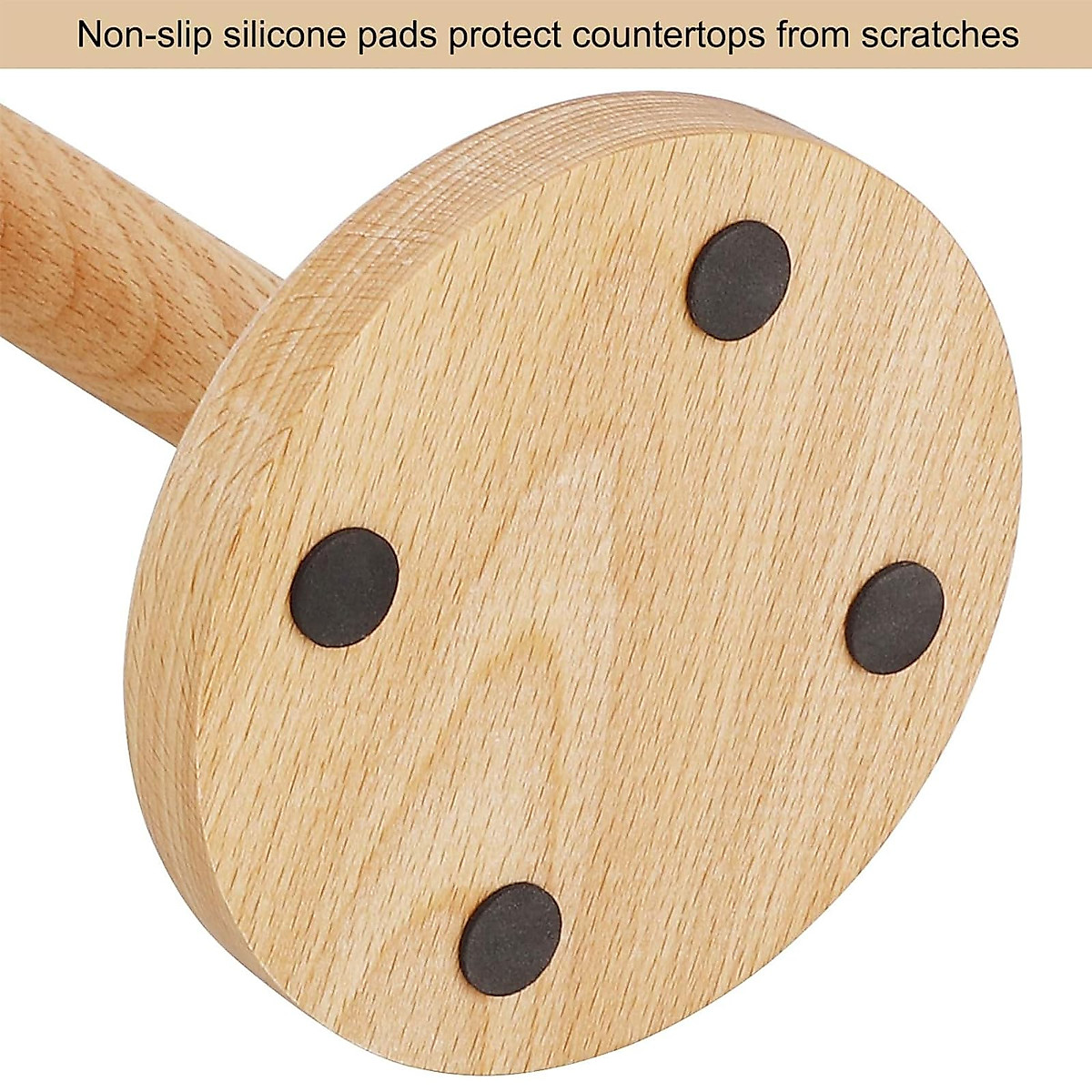 Paper Towel Holder ,DNIEBW Kitchen Paper Hanger Rack Bathroom Towel Roll Stand Organizer Simply Standing Countertop Wooden Paper Roll Holder for Cabinet,Table (Round Bottom)