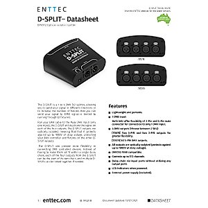 Enttec D-Split 70579 DMX 4 Port Isolated Splitter / Isolator (5-Pin)