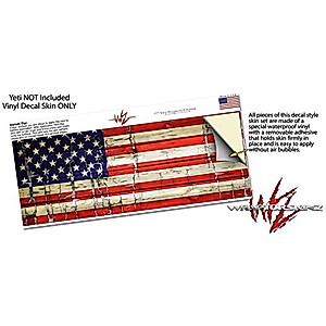 Painted Faded and Cracked USA American Flag - Decal Style Skin Wrap fits Yeti Rambler Colster and RTIC Can (Cooler NOT Included)
