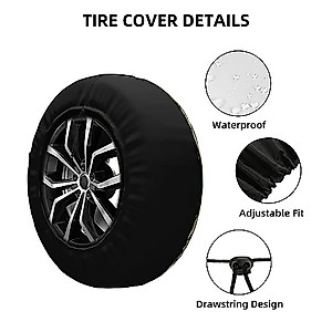 Happy Camper Bear Spare Tire Covers for Trailer Camper Rv SUV Truck Travel, Psychedelic Funny Tire Covers Camping Wheel Covers Car Decor, Universal Fits, 14 inch