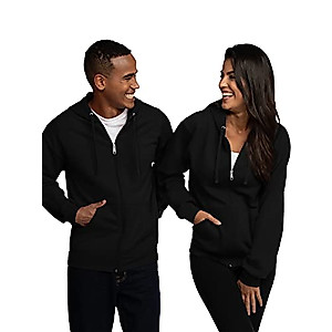 Fruit of the Loom mens Eversoft Fleece Sweatshirts & Hoodies Shirt, Full Zip - Black, Small US