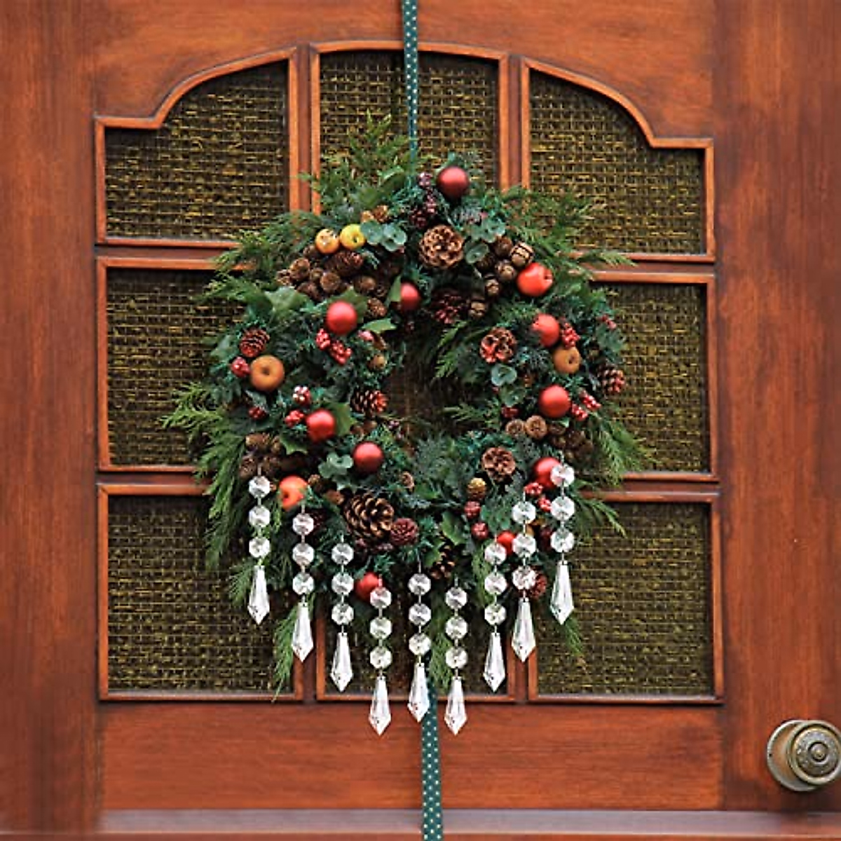 Jishi Hanging Crystals 30-Pack Centerpieces Decorations Garland Chandelier Crystal Beads Strings, Clear Acrylic Icicle Christmas Decor Clearance Tree Ornaments, Dangle Prisms Diamond Gem Jewel Strands