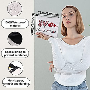 WZMPA Whisky Cosmetic Bag Whisky Fans Gift Peace Love Whisky Makeup Zipper Pouch Bag For Women Girls (Peace Fire)