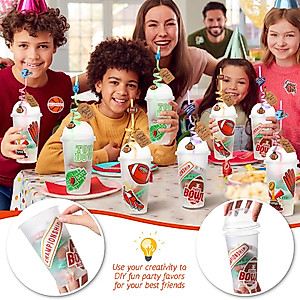 Weysat 268 Pcs Football Party Favors Sets for 24 People Birthday Gifts Goody Cups with Straws Key Chains Whistles Silicone Wristbands Stickers Thank You Tags for Party Supplies (Football)