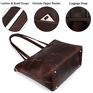 S-ZONE Women Leather Tote Bag Shoulder Handbag Bundle with Backpack Purse