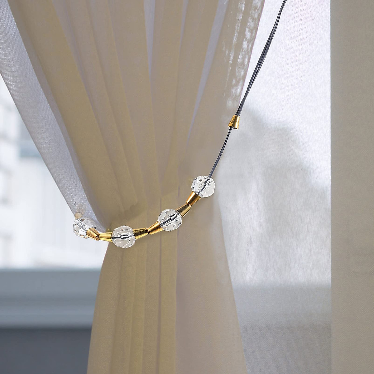 2pcs Crystal Curtain Rope Tie Rope Curtain Tieback Drapery Holdback Rope Curtain Holdback Home Curtain Fixing Strap Curtain Binding Strap Crystal Curtain Holder Retro Curtain Rope