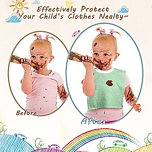 6 Pcs Pullover Baby Bibs Cotton Terry Toddler Bibs Absorbent Infant Bibs for Feeding and Drooling Towel Slip on Bib (Fresh Color)