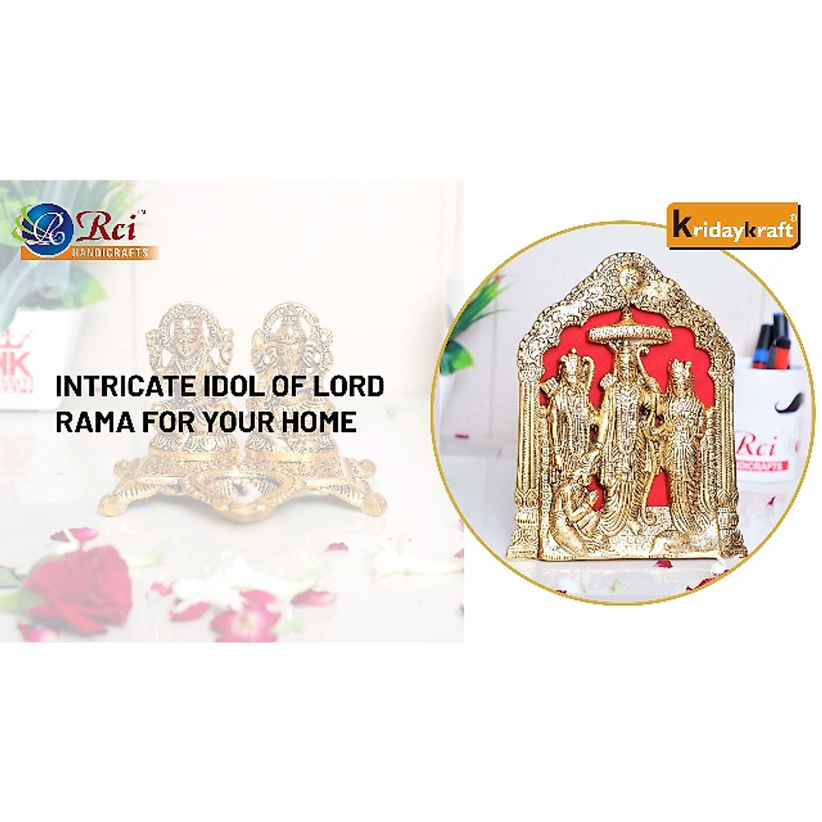 KridayKraft Metal Ganesh Ji on Swing Jhula Statue (Gold Standard)