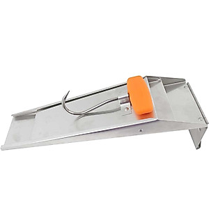 SAF-T-PAK LD-42 12" Knife Scabbard, Double Row Knife Pouch, Aluminum, with Integrated Meat Hook and Belt Hanger, Silver